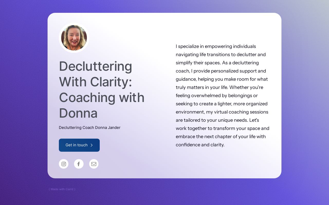 Decluttering With Clarity: Coaching with Donna